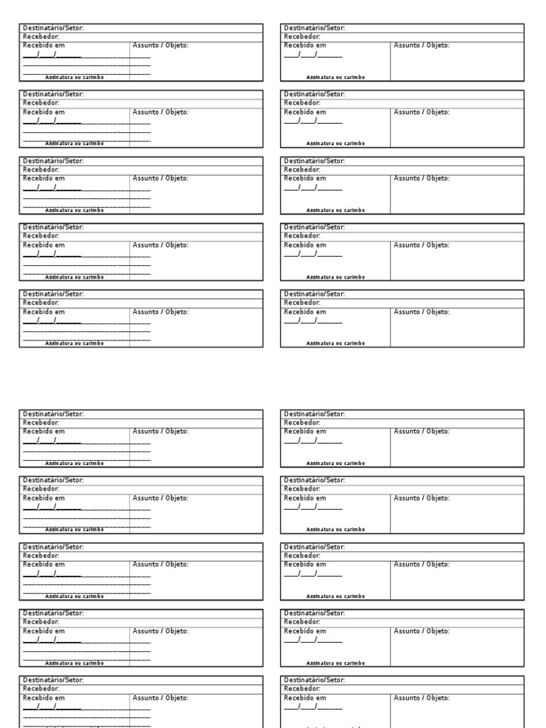 Modelo de Livro de Protocolo DOC