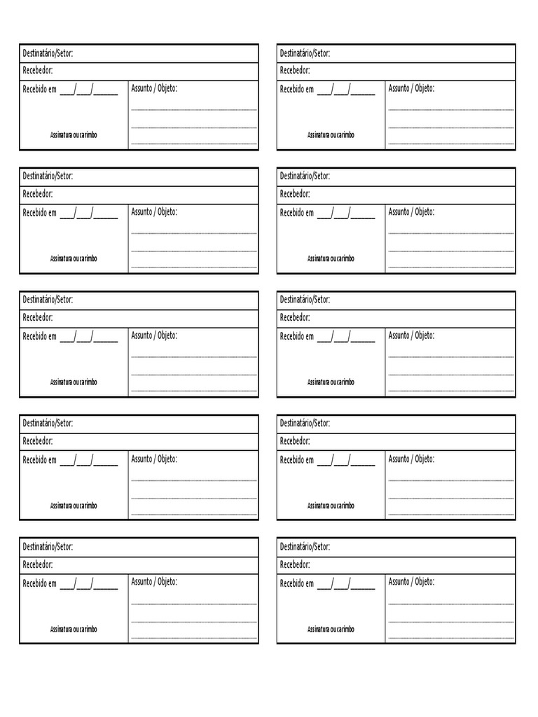 Modelo de Livro de Protocolo PDF | PDF