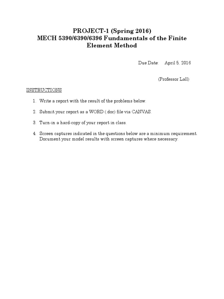 FEA Project | PDF | Stress (Mechanics) | Beam (Structure)
