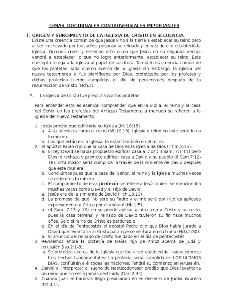 Temas Doctrinales Controversiales Importantes | PDF | Profecía ...