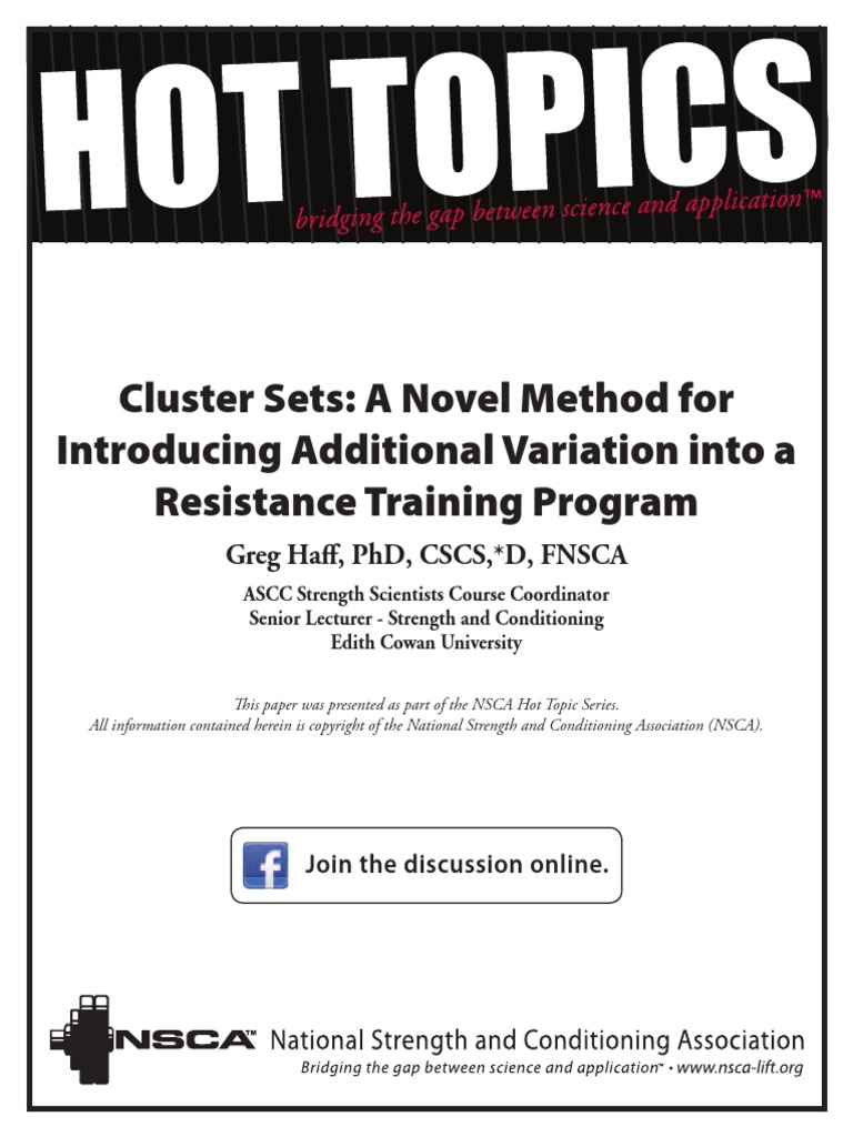 Cluster Sets | PDF | Strength Training | Weight Training