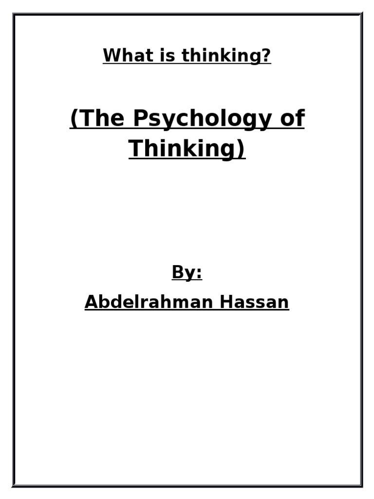 The Psychology of Thinking | PDF | Thought | Information