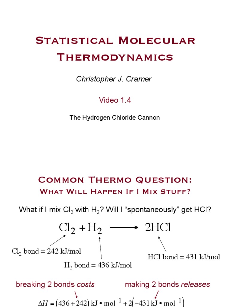 Thermodynamics of HCl Formation | PDF