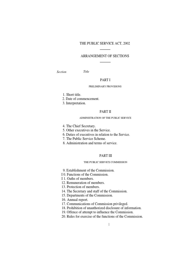 Tanzani The Public Service Act, 2002 - (Act No.8) | PDF | Civil Service ...