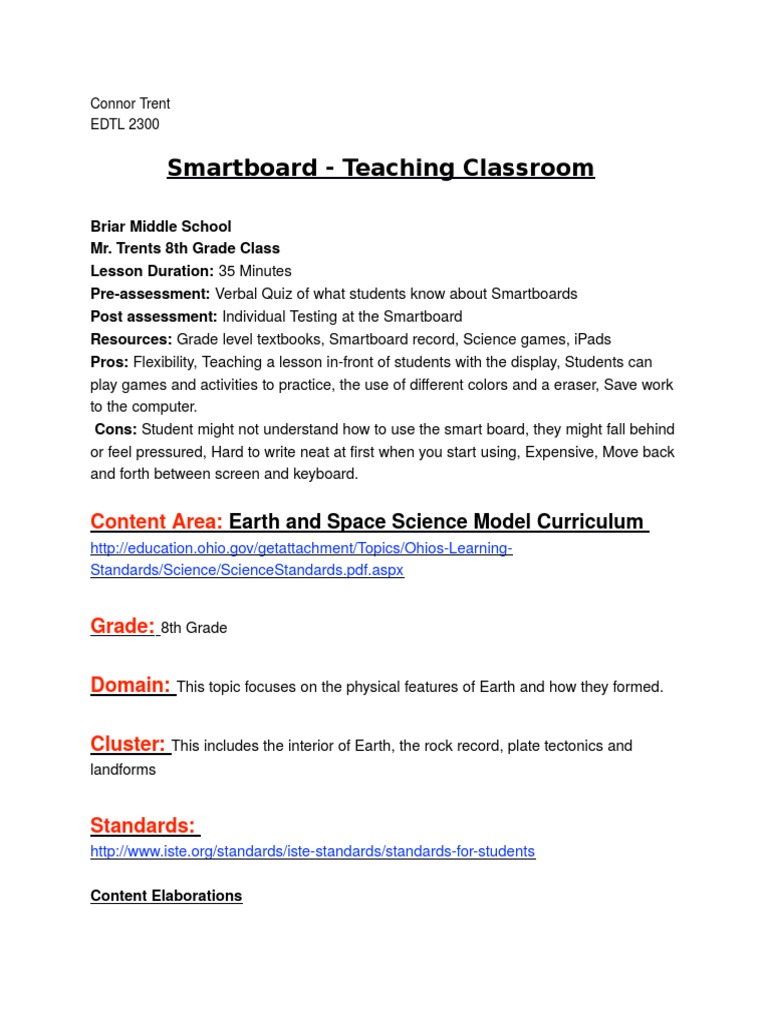Smartboard Lesson Word | PDF | Structure Of The Earth | Mantle (Geology)