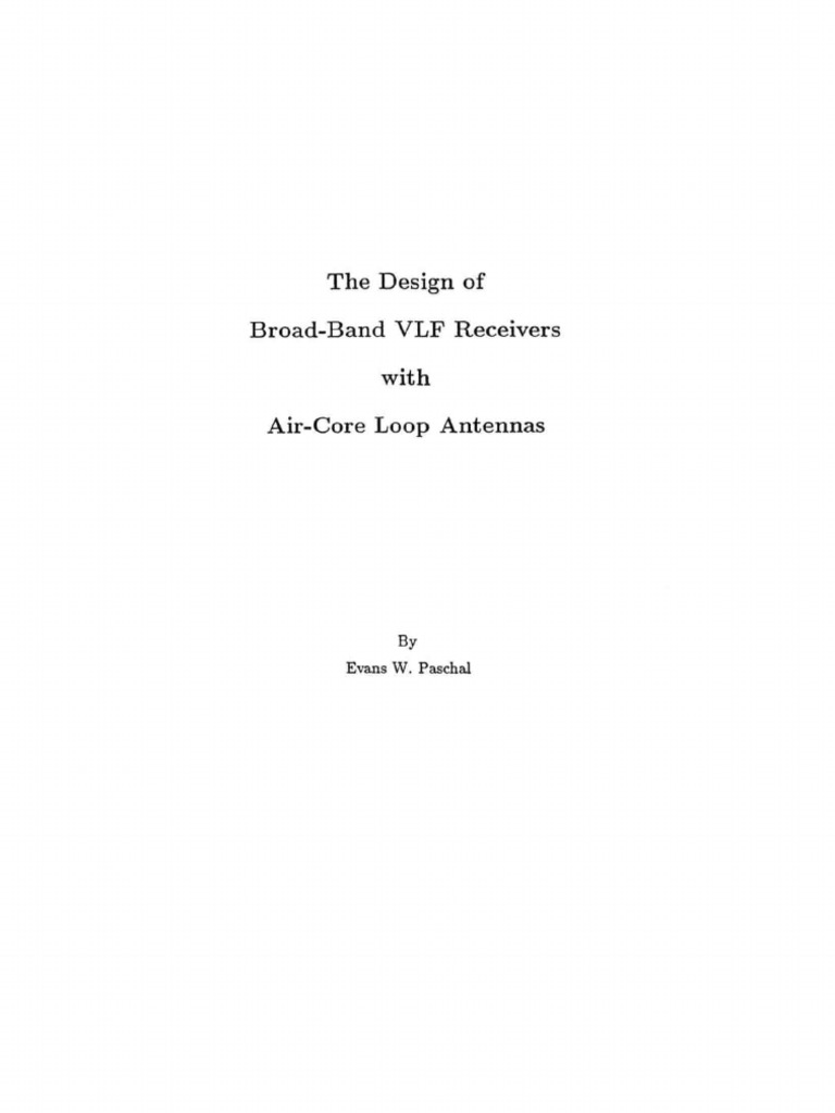 The Design of Broad-Band VLF Receivers With Air-Core Loop Antennas PDF ...