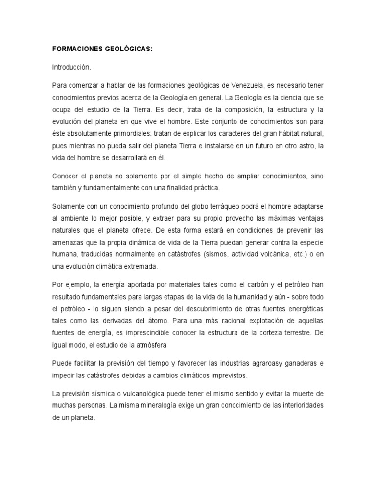 Formaciones Geológicas | PDF | Estrato | Estratigrafía