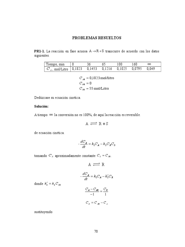 Problemas - Reactores 1 - Cap1 | PDF | Reactor Quimico | Amoníaco