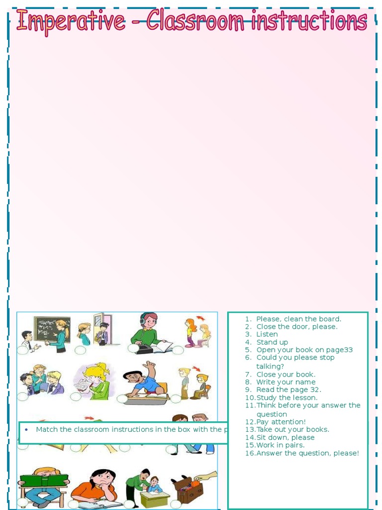 Imperative Classroom Instructions | PDF
