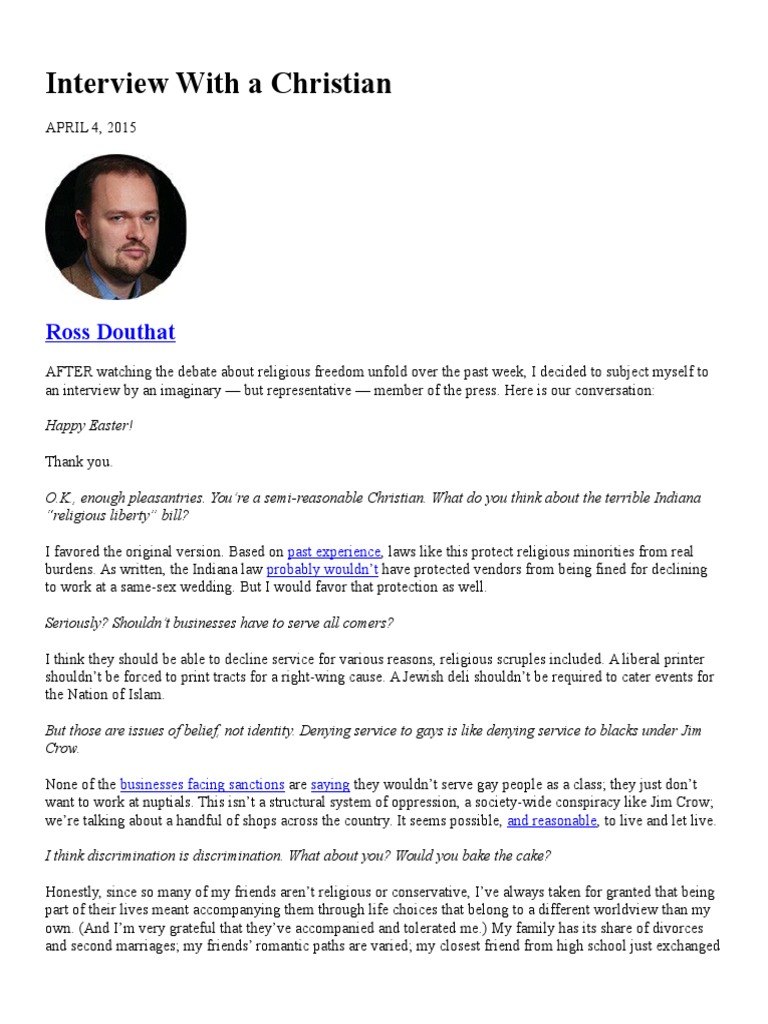 Interview With A Christian | PDF | Marriage | Catholic Church