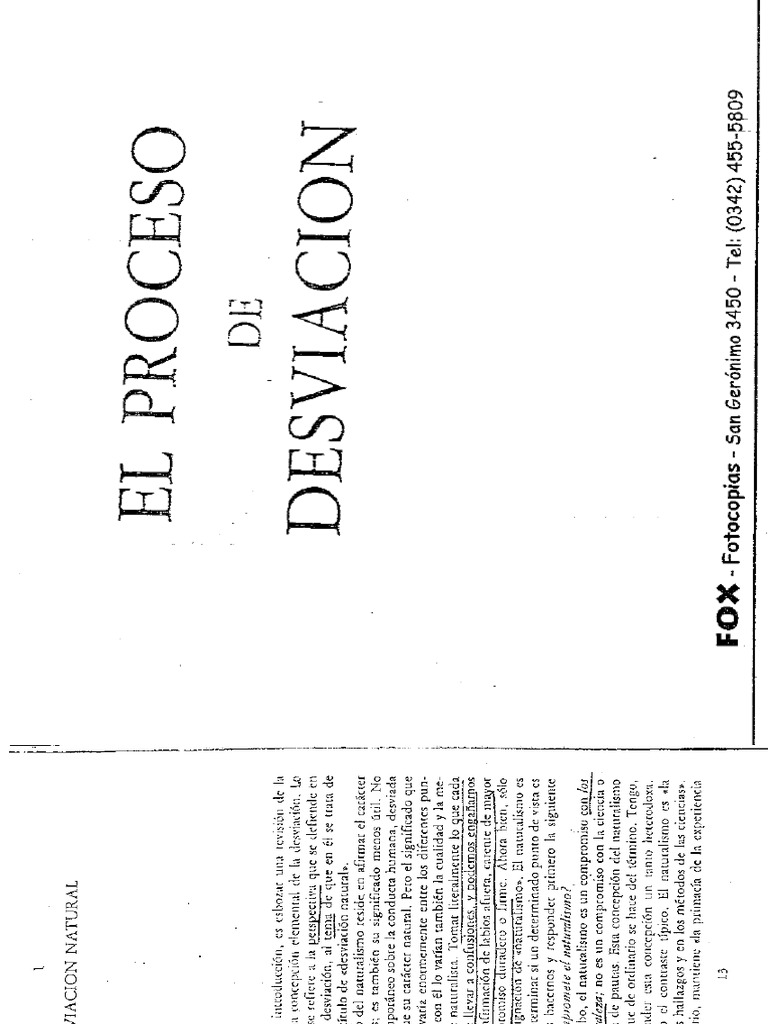 David Matza El Proceso de Desviacion | PDF