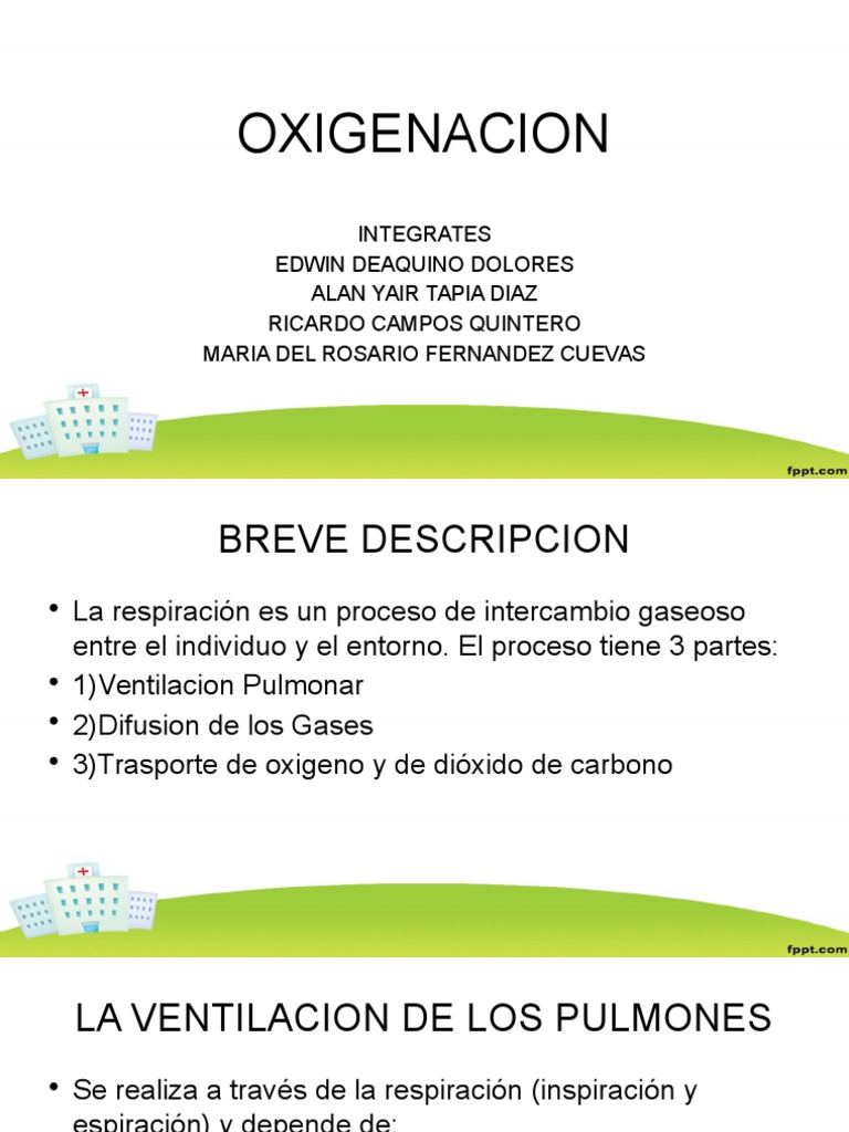 OXIGENACION | PDF | Sistema respiratorio | Pulmón