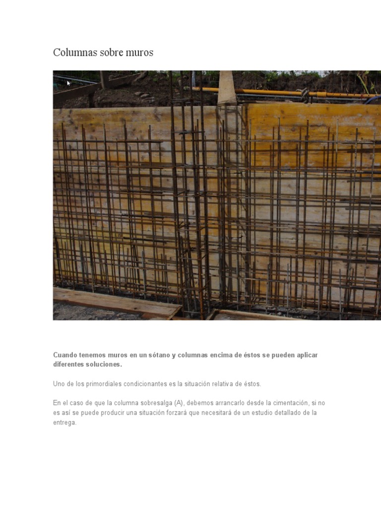 Columnas sobre muros en sótanos | PDF | Fundación (Ingeniería) | Columna