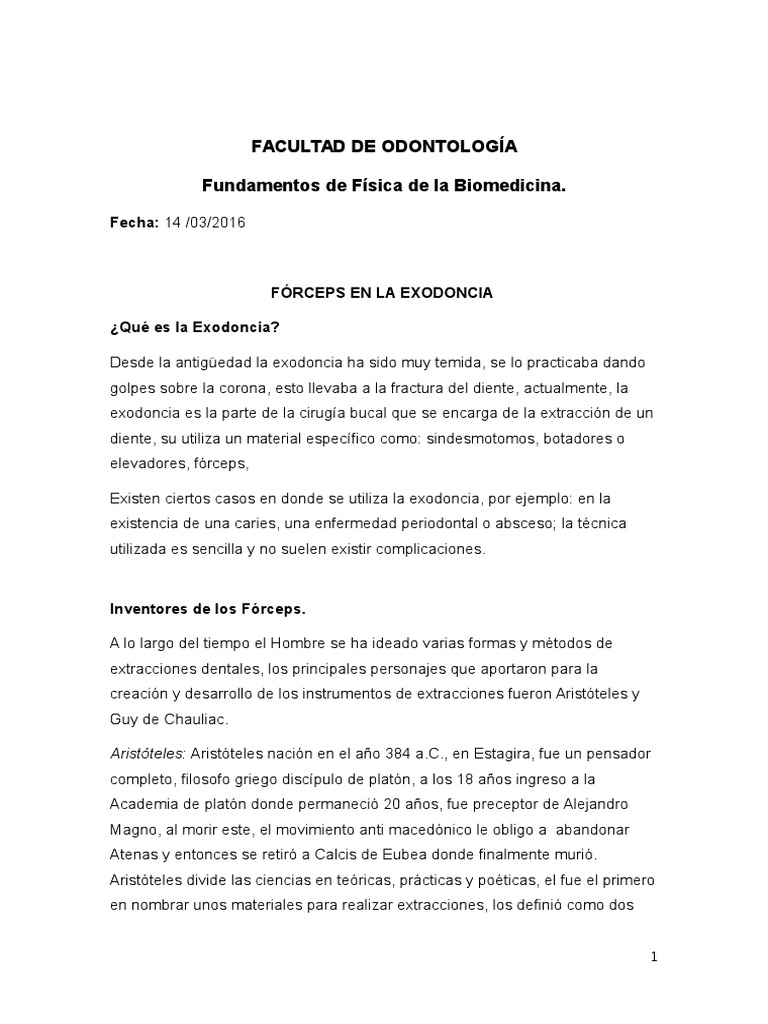 Tipos y Usos de Fórceps Dentales | PDF | Odontología | Aristóteles