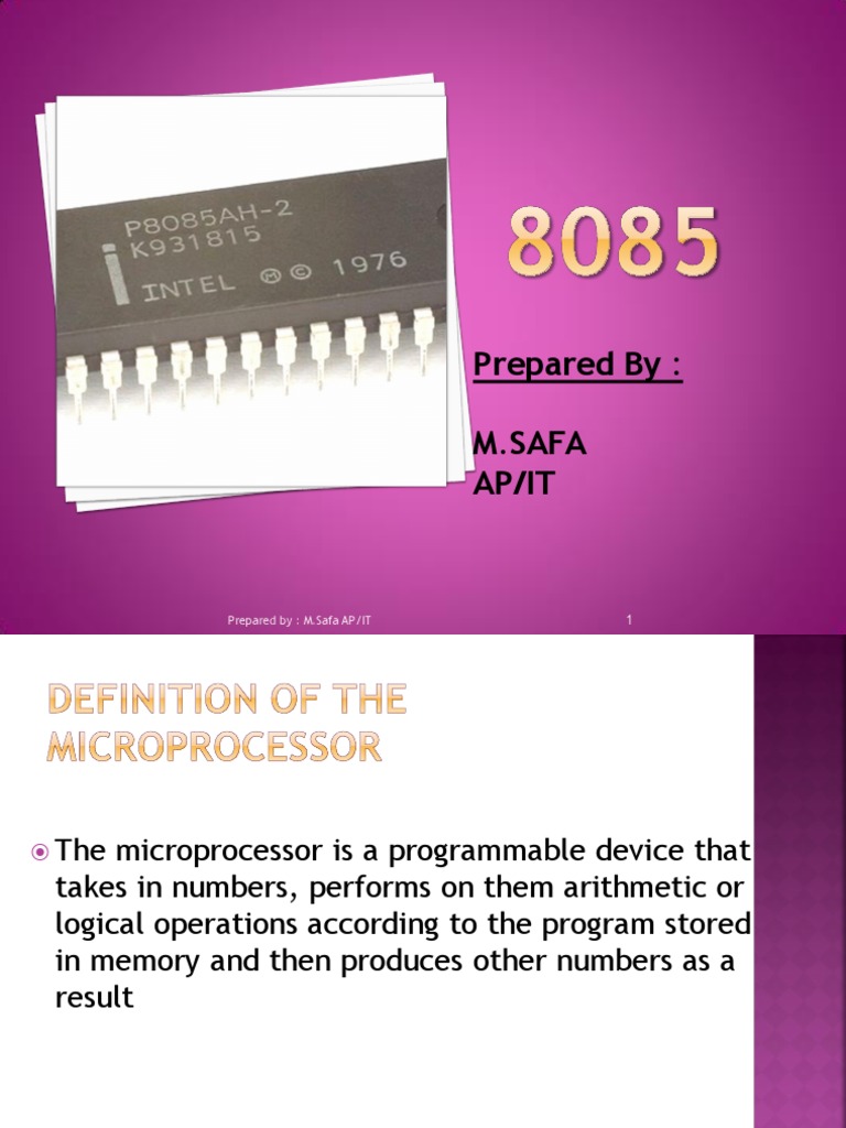 8085 | PDF | Instruction Set | Input/Output