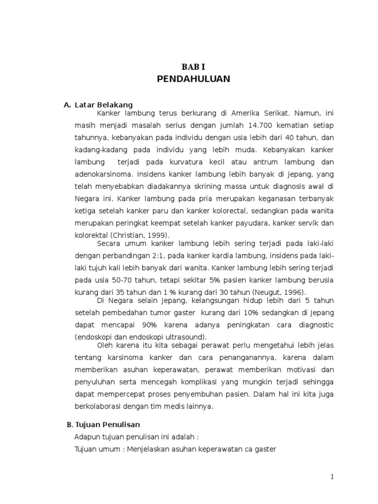 Askep CA Gaster Eka | PDF | Kesehatan Holistik | Sains & Matematika
