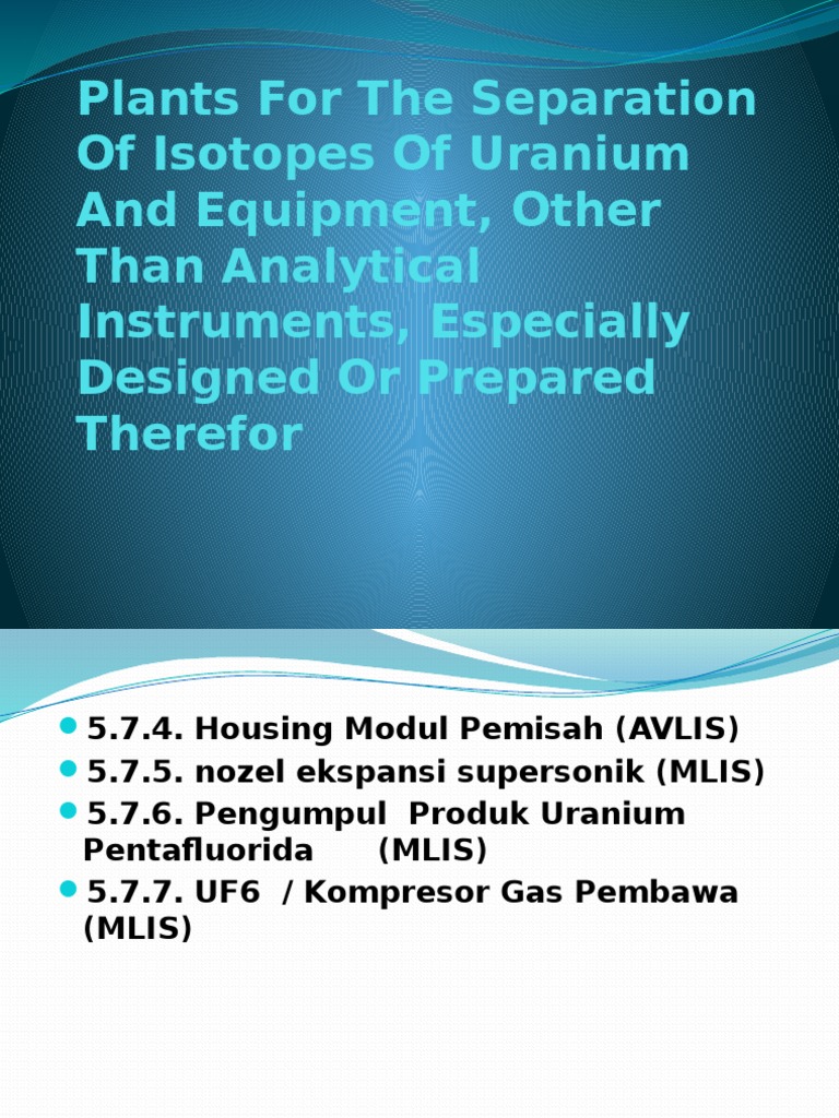 Uranium Isotope Separation Equipment | PDF