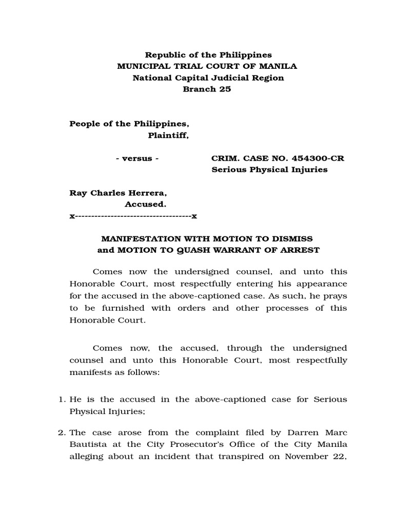 Charles - Motion To Quash | Download Free PDF | Prosecutor | Assault