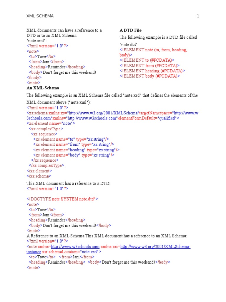 A DTD File: XML Schema 1 | PDF | Xml Schema | Xml