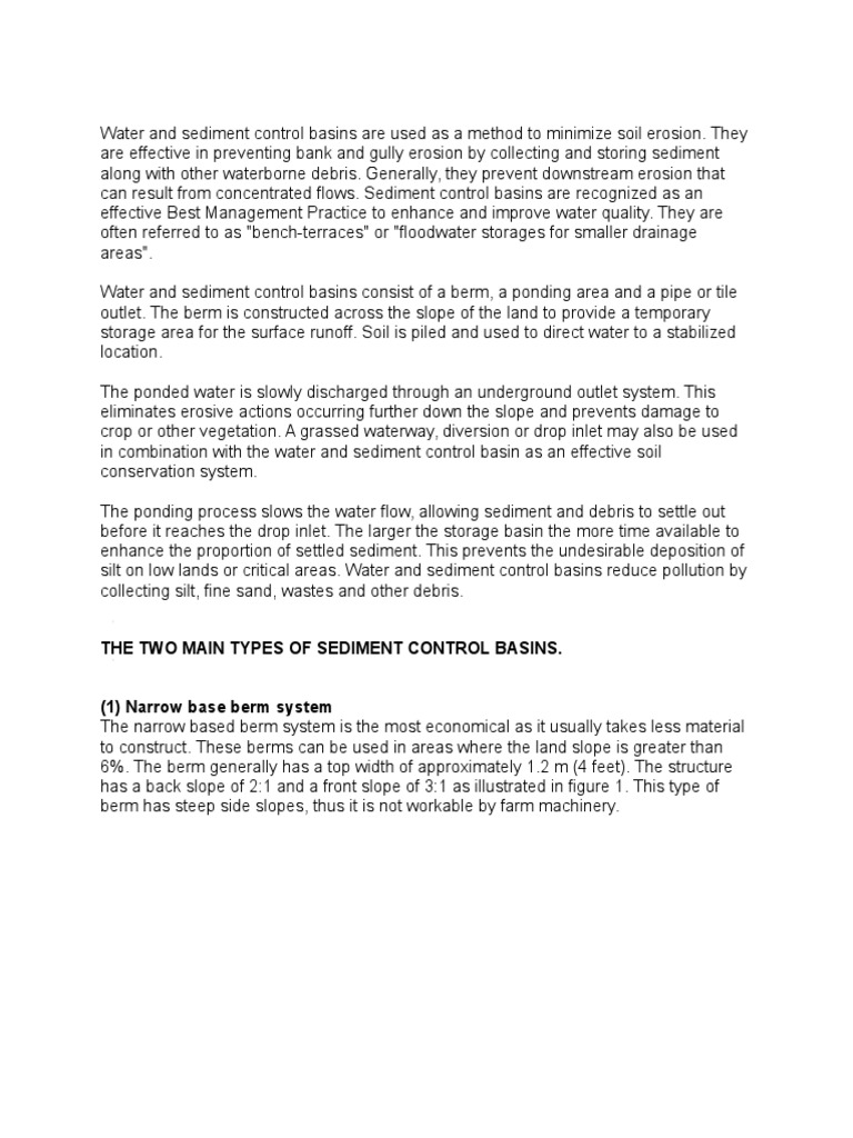 Water and Sediment Control | PDF | Drainage Basin | Surface Runoff