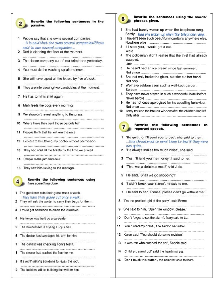 Placement Test Grammar Advanced | PDF