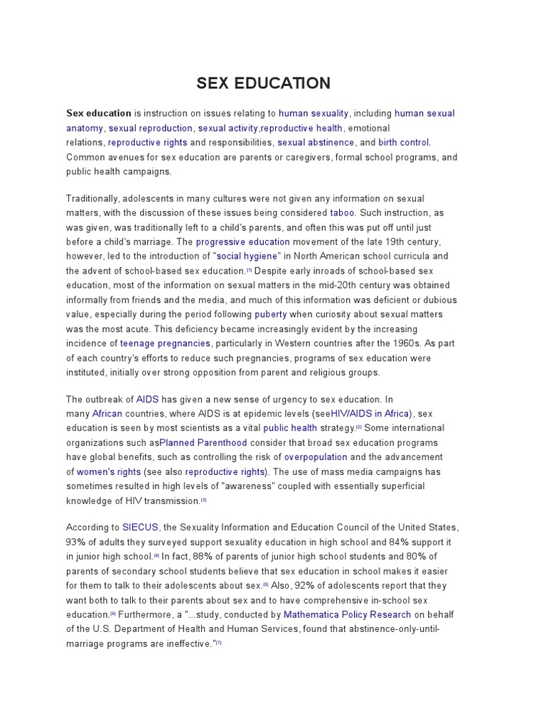 Sex Education | Sex Education | Human Sexual Activity