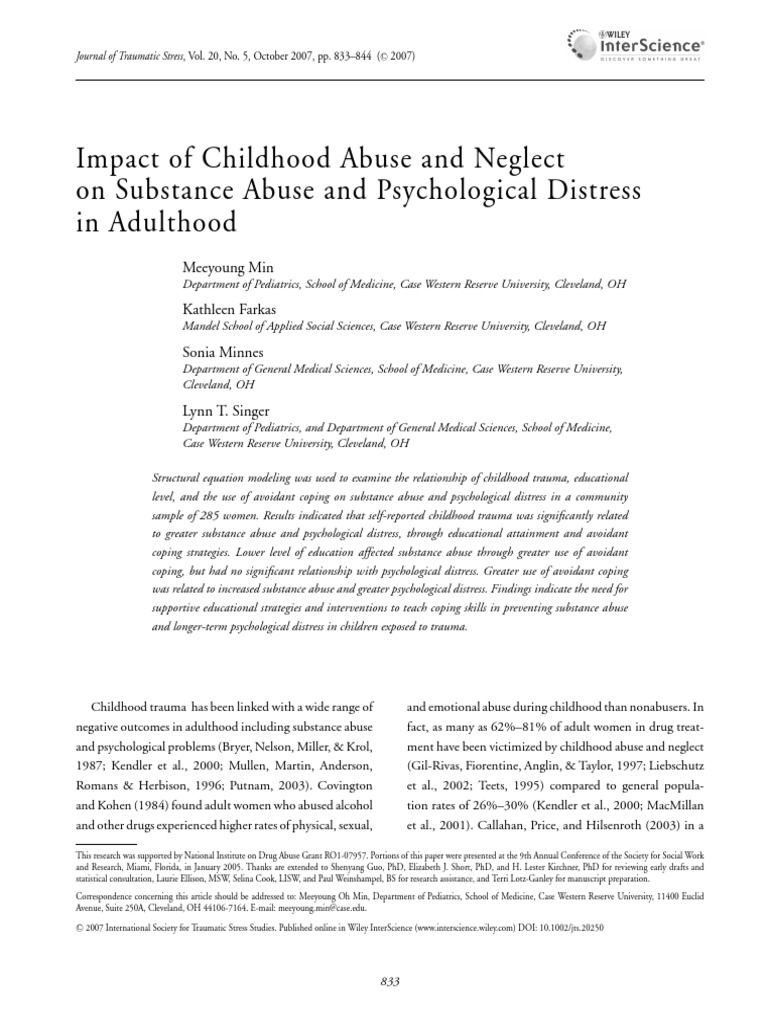 Journal of Traumatic Stress Psyco | PDF | Psychological Trauma | Child ...