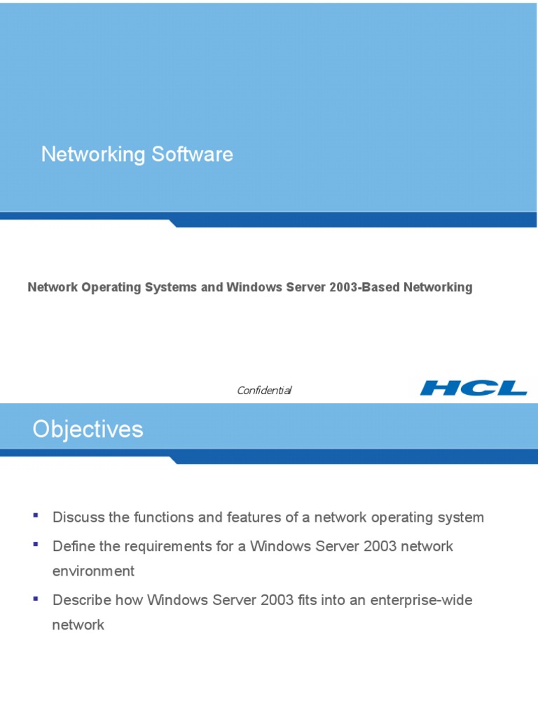 Networking Software: Network Operating Systems and Windows Server 2003-Based Networking | PDF ...