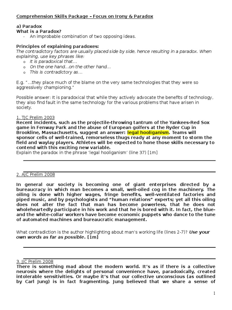 Understanding Irony and Paradox | PDF | Irony | Meritocracy