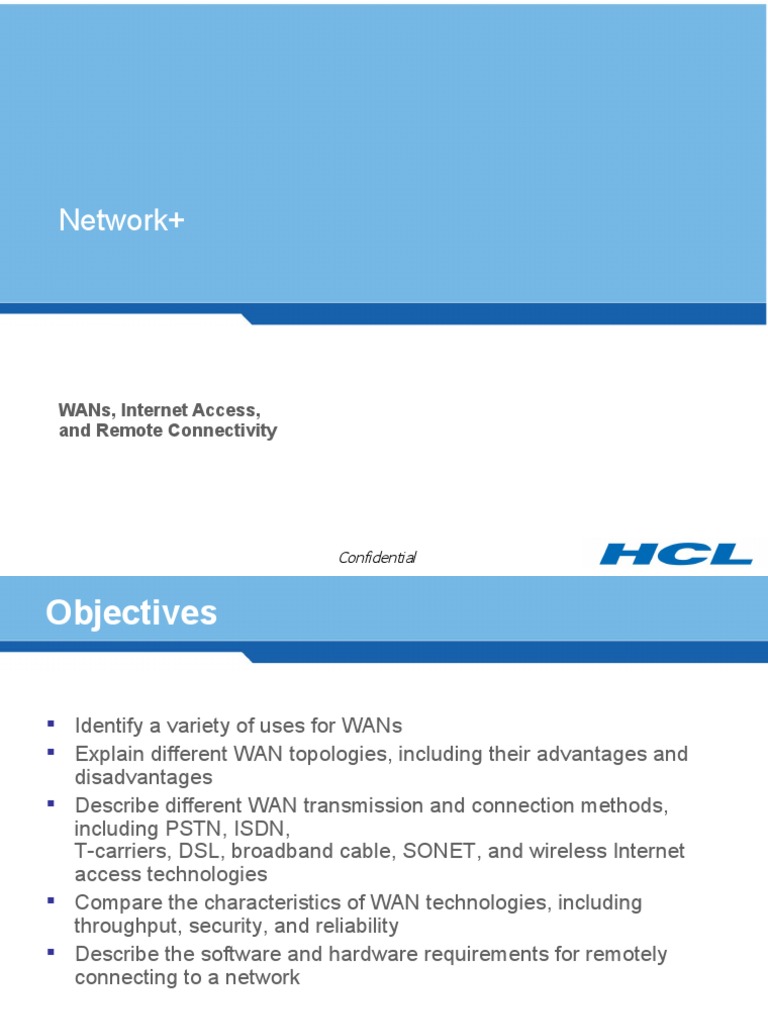 Network+: Wans, Internet Access, and Remote Connectivity | PDF ...