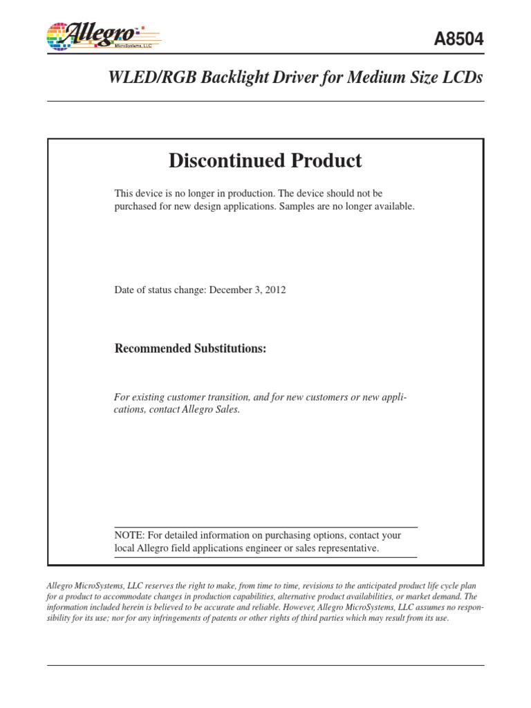 A8504 Datasheet PDF | PDF | Capacitor | Amplifier