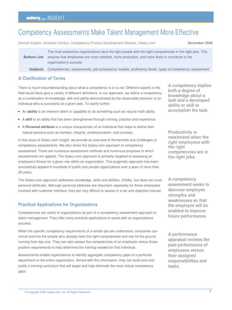 Insight Competency Assessments | PDF | Competence (Human Resources ...