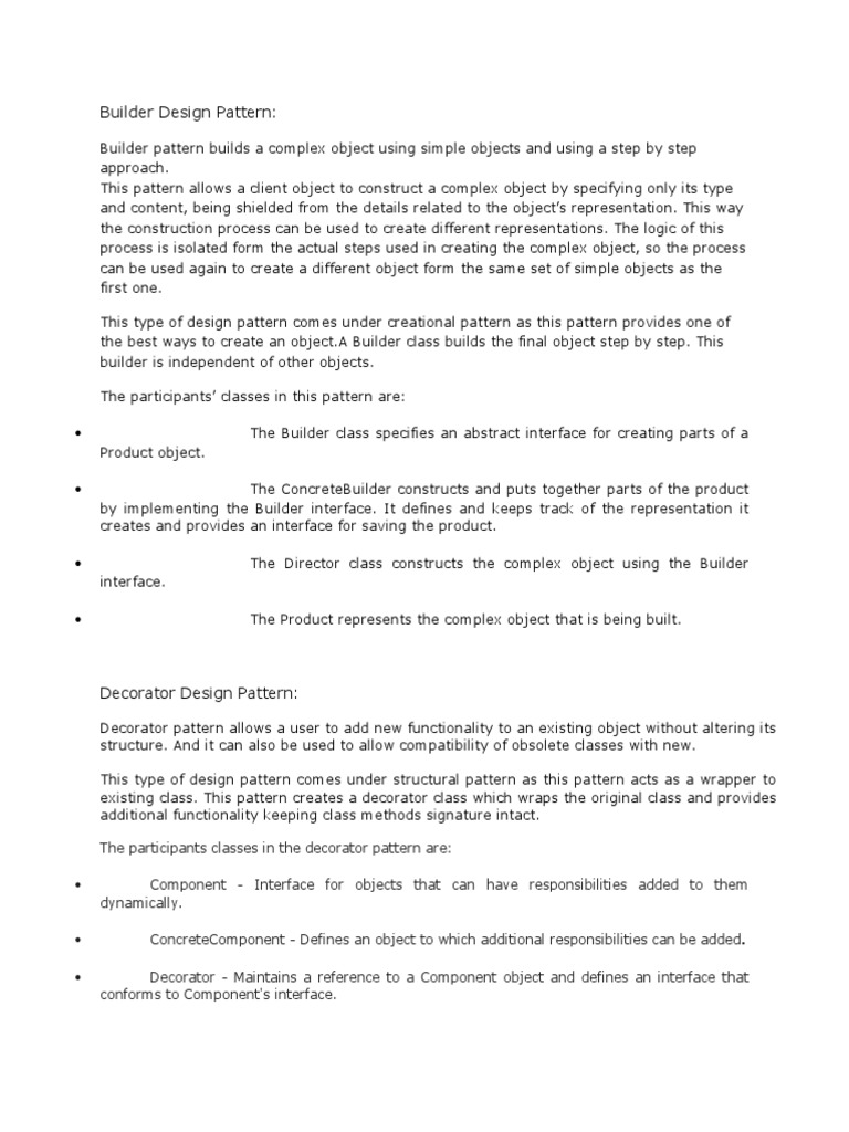 Design Patterns Pdf Class Computer Programming Object Computer Science