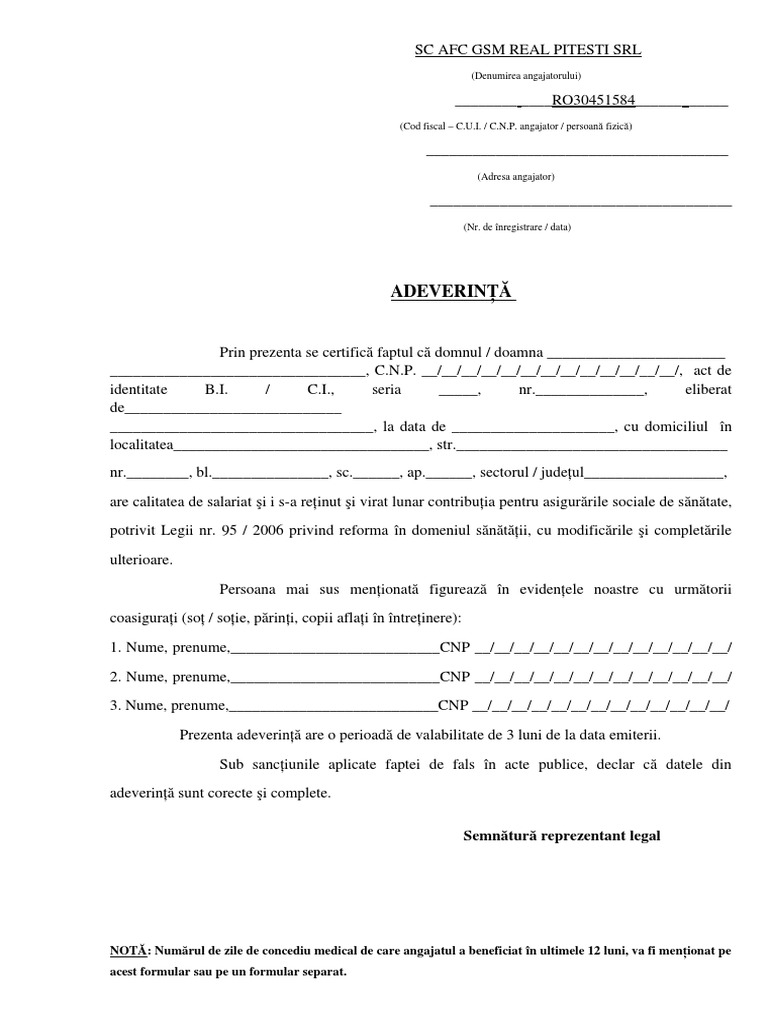 Certificat de Salariat și Coasigurați | PDF | Finance & Money Management