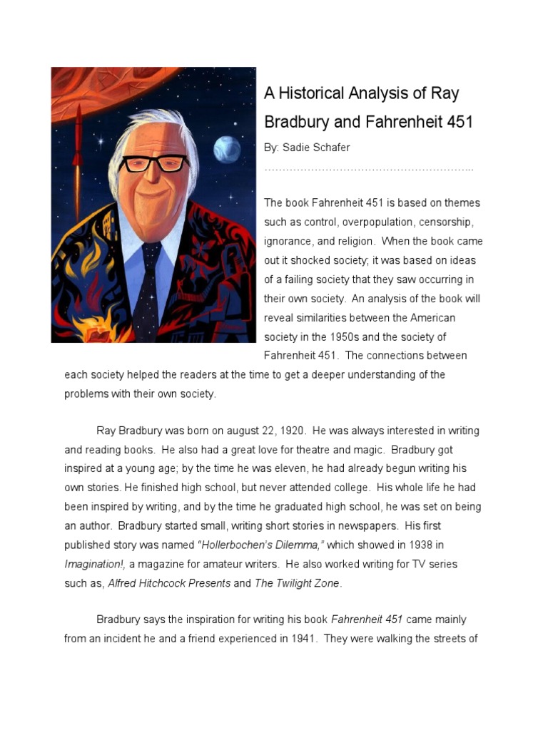 A Historical Analysis of Ray Bradbury and Fahrenheit 451 | PDF | Ray ...