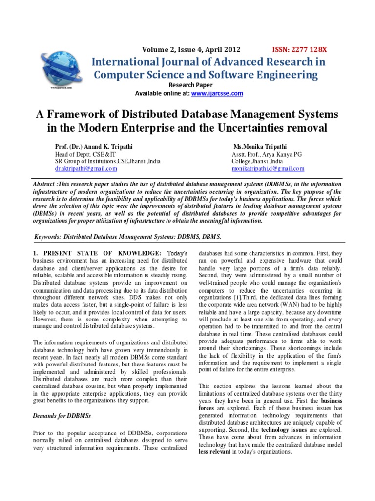 Distributed Database 2 | Download Free PDF | Replication (Computing ... Distributed Database 2 | Download Free PDF | Replication (Computing ...
