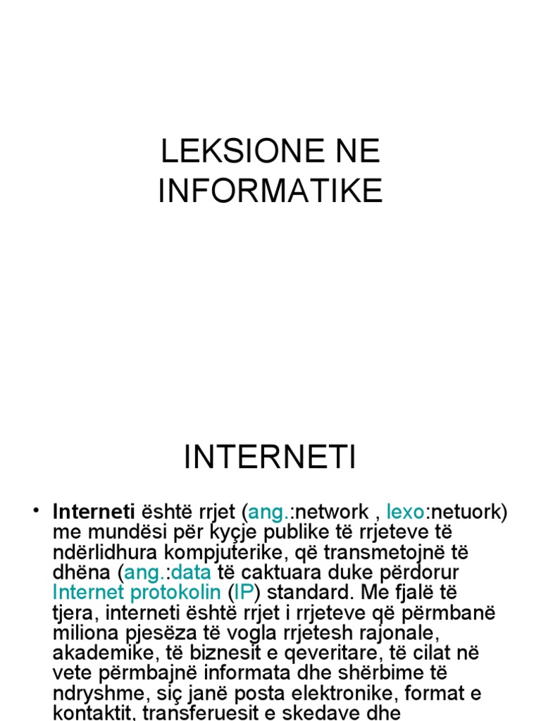 Leksione Ne Informatike | PDF