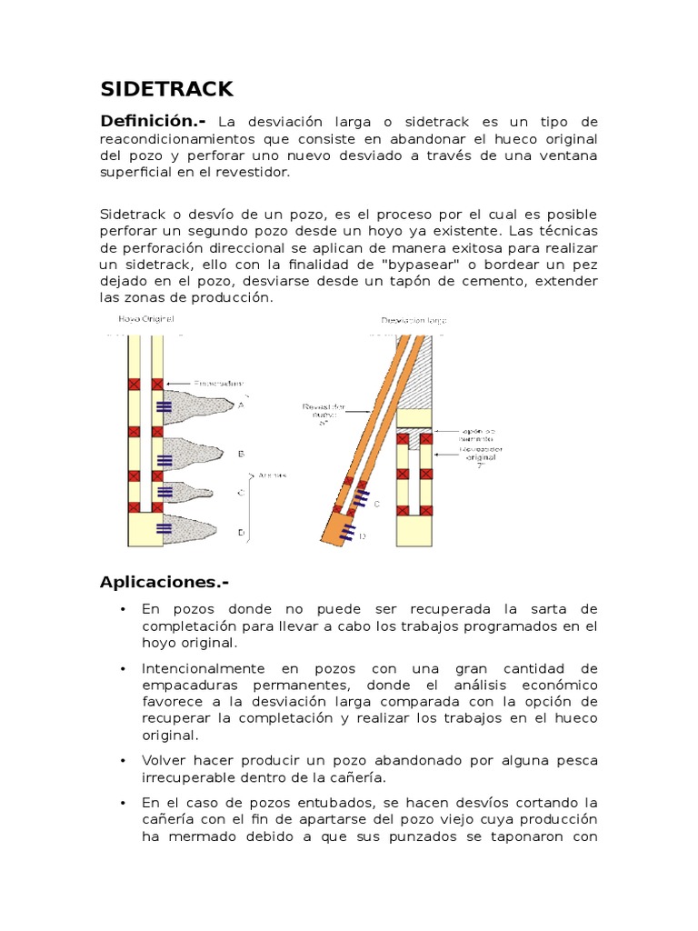 Definición y Aplicaciones del Sidetrack | PDF | Science | Ingeniería