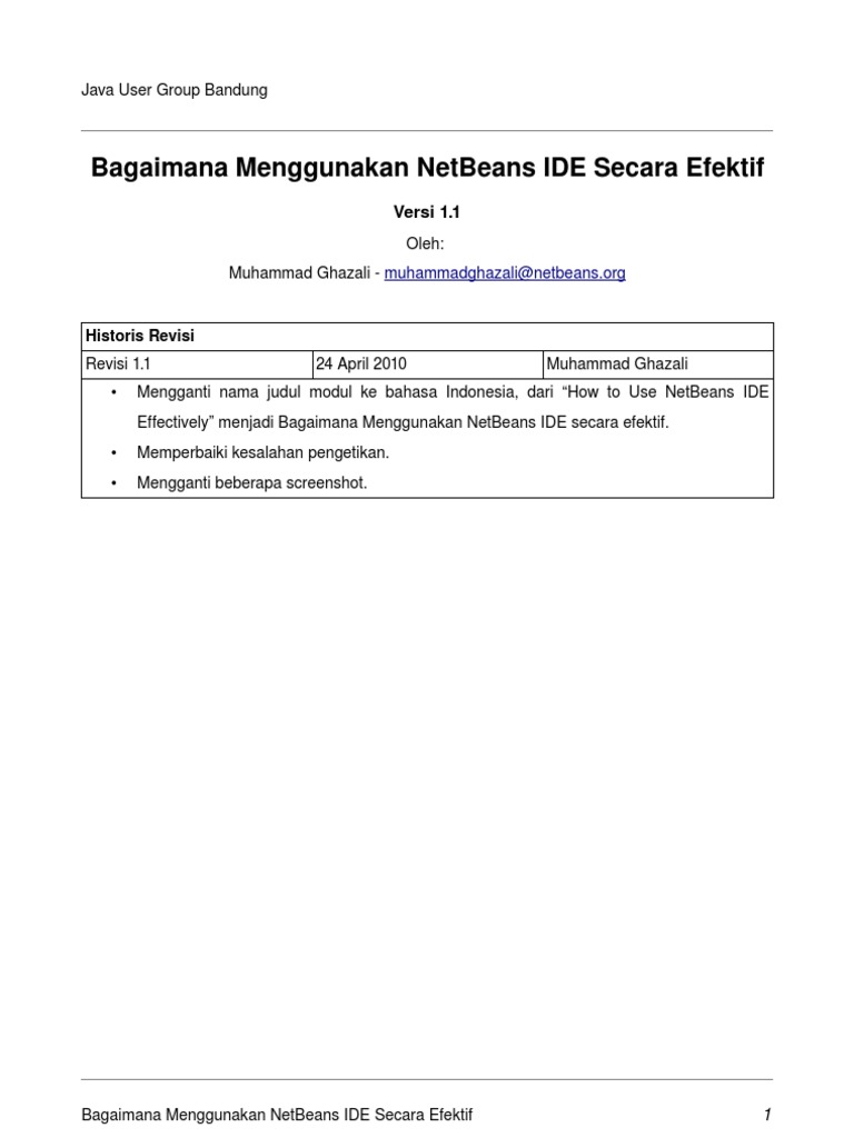 Bagaimana Menggunakan NetBeans IDE Secara Efektif | PDF