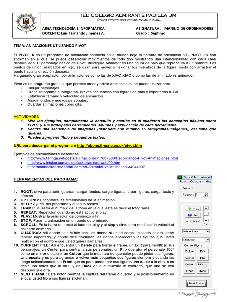 Animaciones con Pivot X: Guía Práctica | PDF | Animación | Point and Click