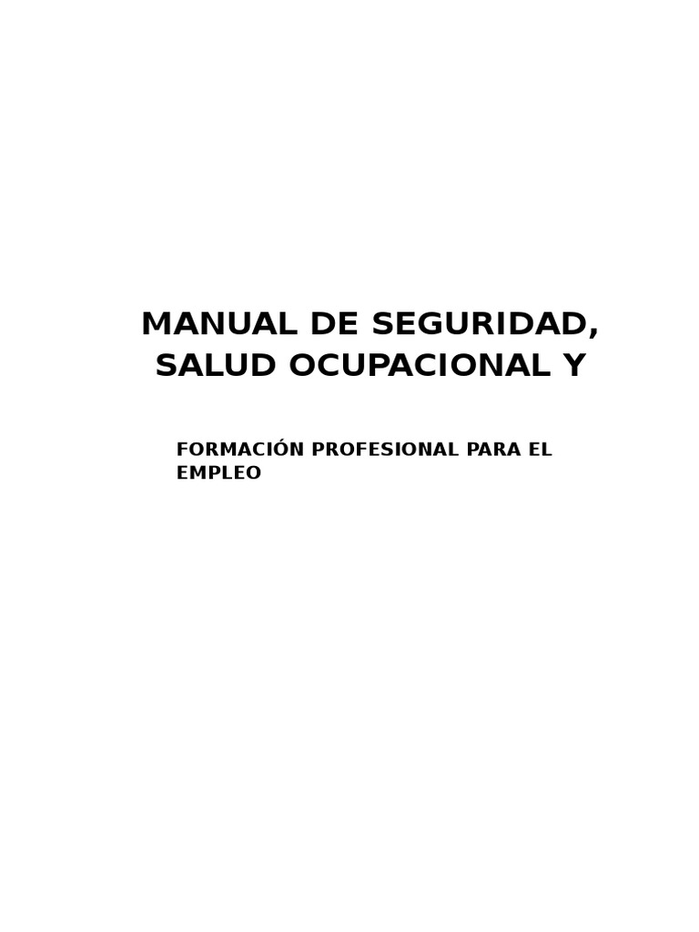 Manual de Seguridad y Salud Ocupacional | PDF | Minería de superficie ...
