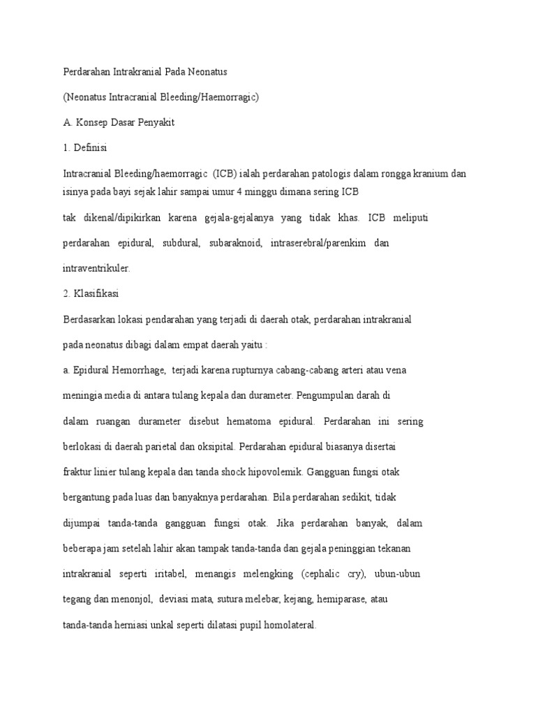 Perdarahan Intrakranial Pada Neonatus | PDF