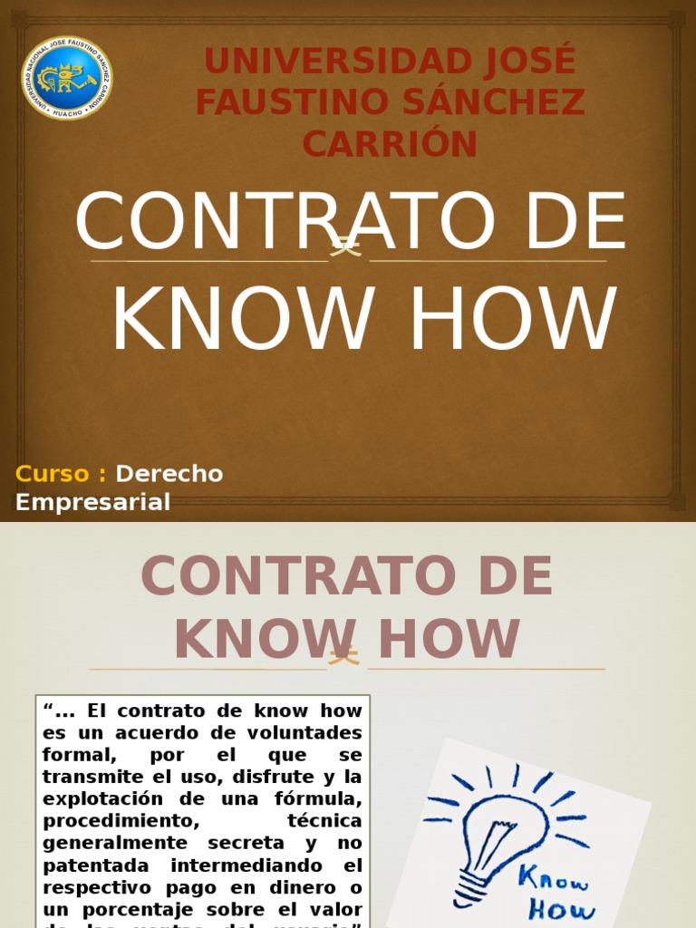 Contrato de Know How | PDF | Pago de regalías | Derecho privado