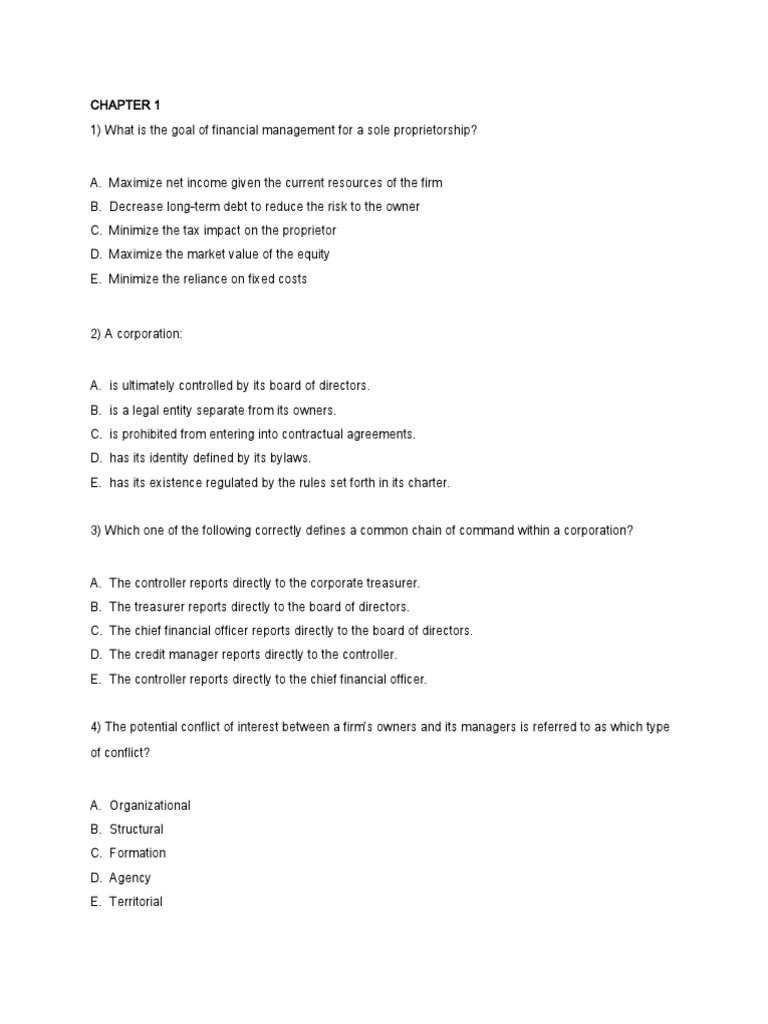 Sample Mc Questions | Beta (Finance) | Interest