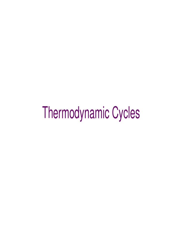 Thermodynamic Cycle Presentation | PDF | Engines | Vehicle Technology