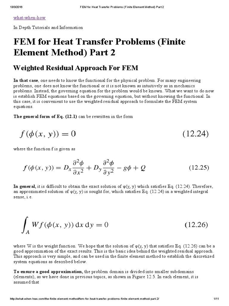 FEM For Heat Transfer Problems (Finite Element Method) Part 2 | PDF ...