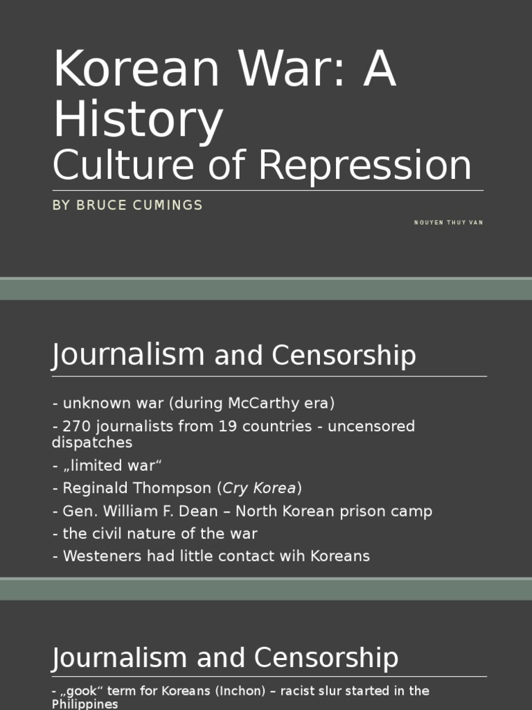 Korean War: A History: Culture of Repression | PDF