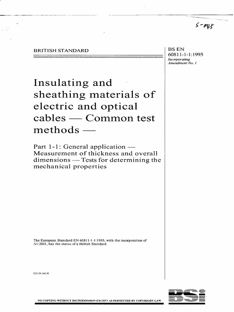 BS EN 60811-1-1 1995 File | PDF | Reference | Evaluation