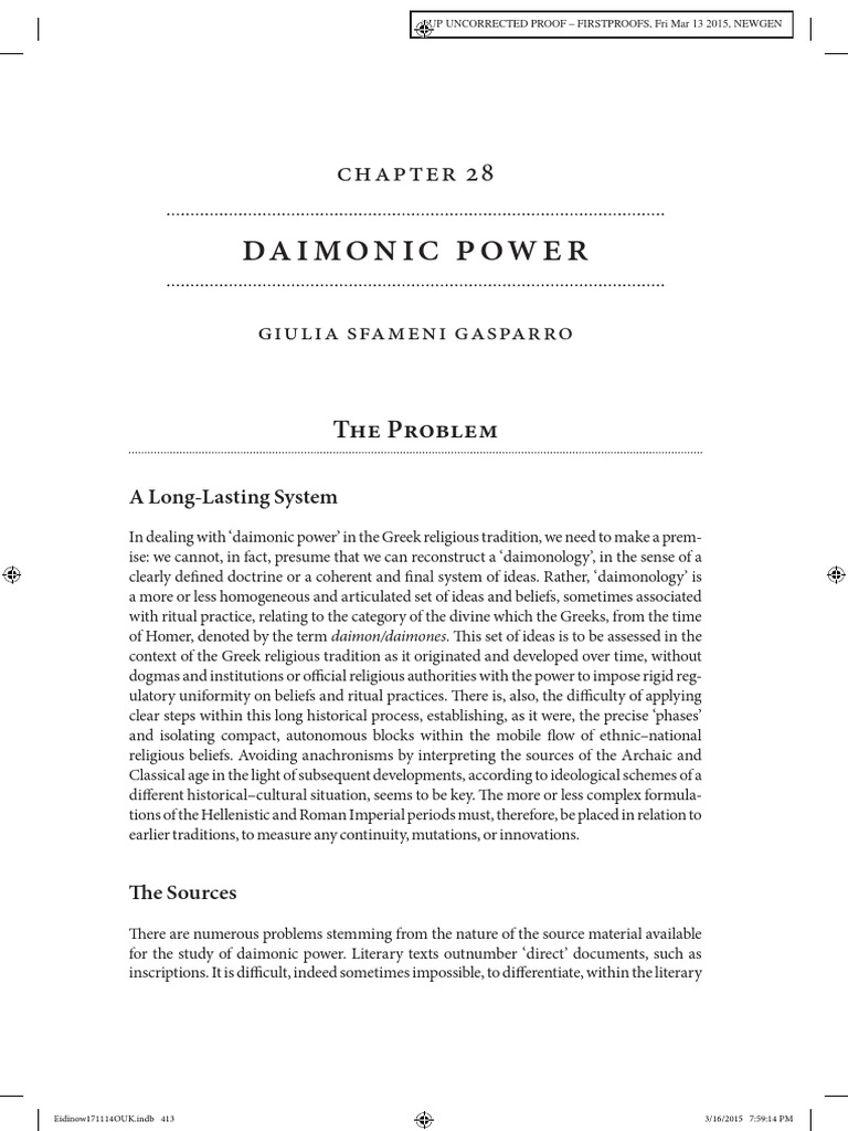 Daimonic Power - Sfameni | PDF | Greek Mythology | Pythagoras