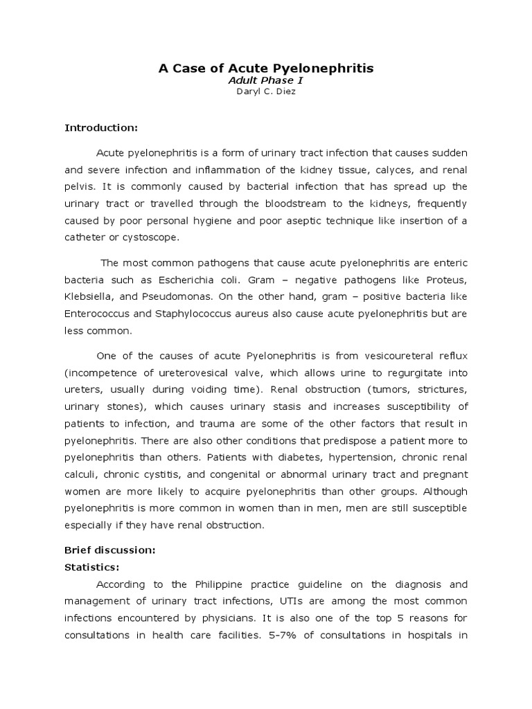 Acute Pyelonephritis | PDF | Urinary Tract Infection | Clinical Medicine
